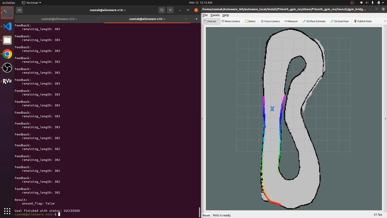 Autoware on F1TENTH for Autonomous Racing | RViz Gym Simulator ...