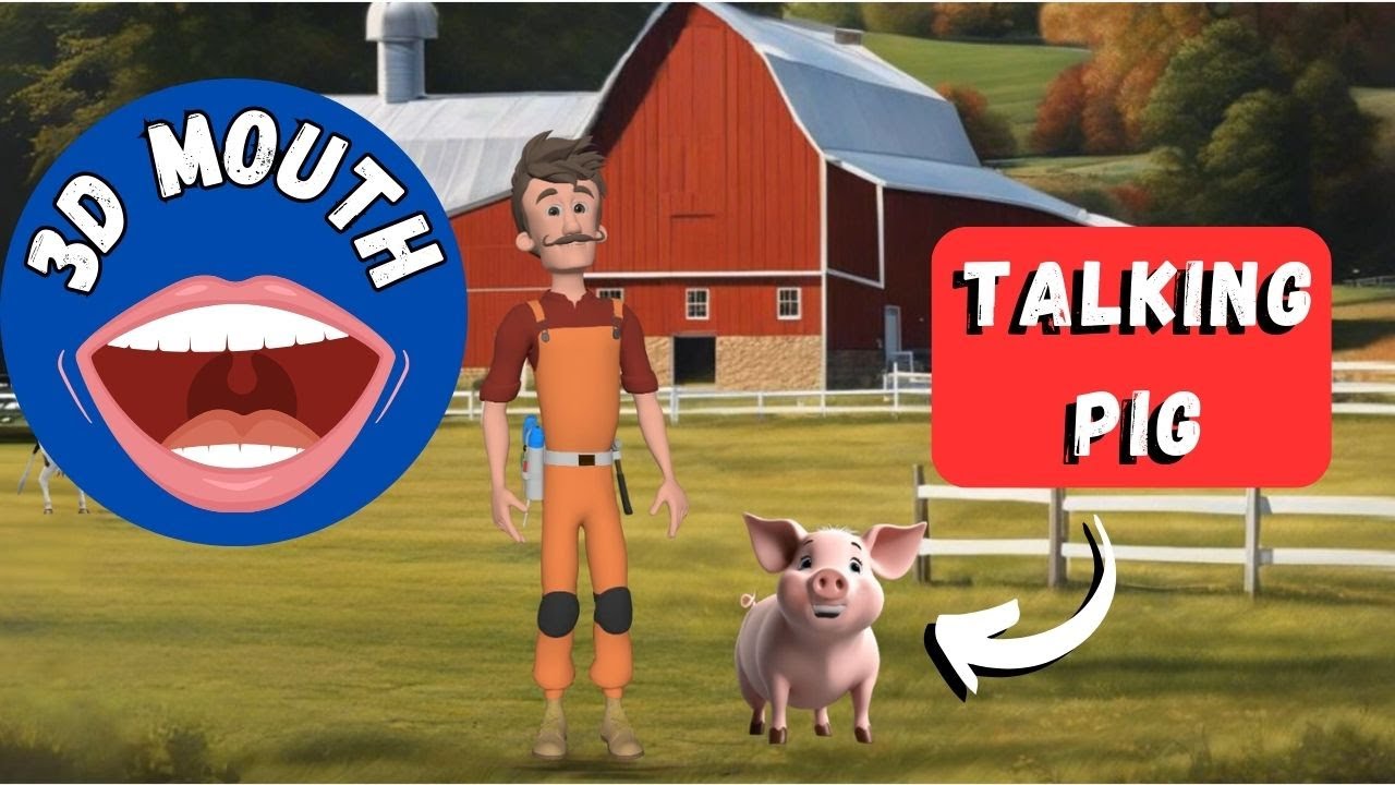 3D Mouth Talking Pig With Farmer - YouTube