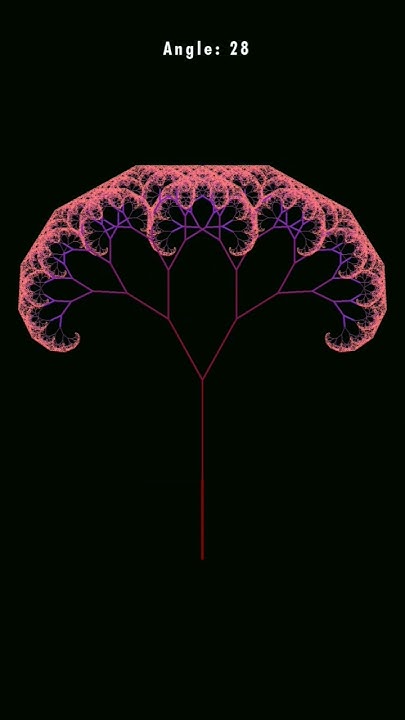 Fractal tree changing angle #fractal #maths #math #fractalanimation # ...