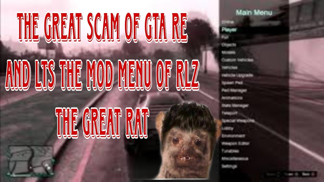 The great scam Gta Re and Lts mod menu by RLZ the great rat - YouTube