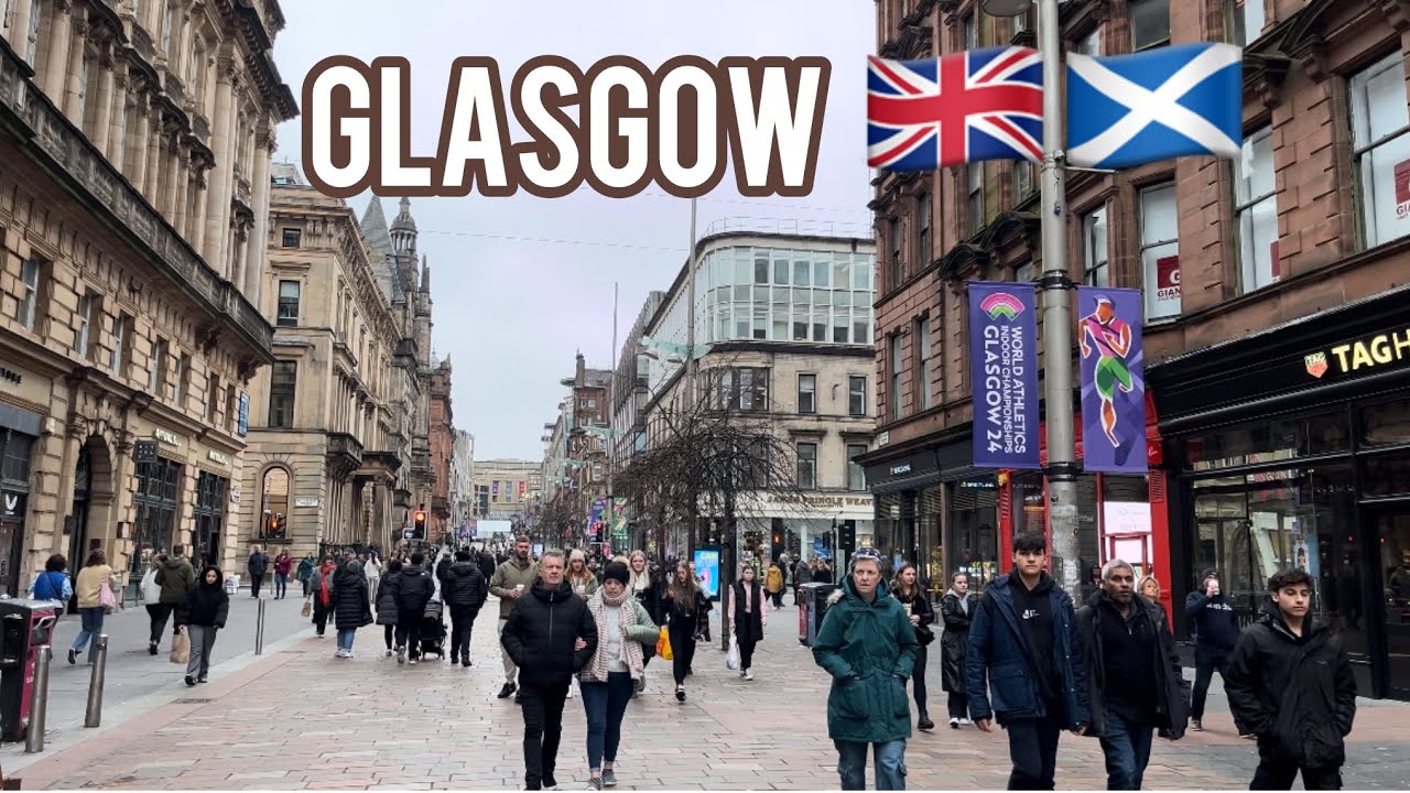 Glasgow, Scotland 🏴󠁧󠁢󠁳󠁣󠁴󠁿 Walking Tour UK 🇬🇧 4K HD February 11, 2024 ...
