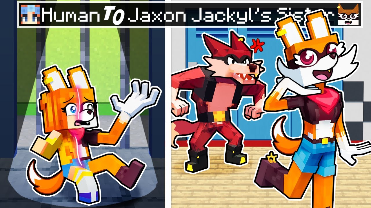 From HUMAN to JAXON JACKYL'S SISTER in Minecraft?! - YouTube