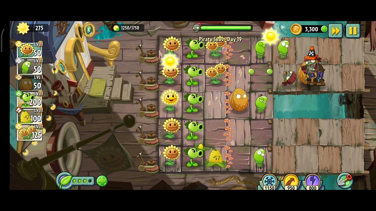 PVZ 2 PIRATE SEA PRODUCE 1750 SUNS!! 😫DONT LET THE ZOMBIES TRUMPLE THE ...