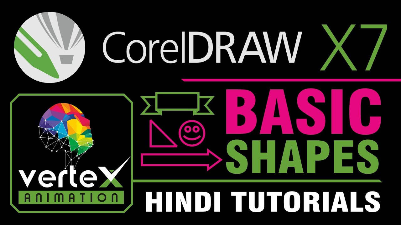 Corel Draw x7 || Beginners - Basic Shapes || Pt- 9 || Hindi/Urdu - YouTube