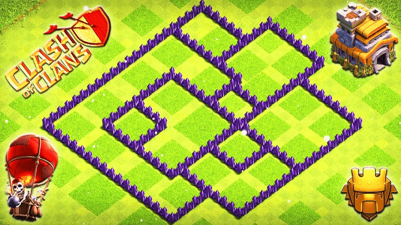Top Town Hall 7 Hybrid Anti 2 Stars Defensive Base Plan Tutorial with ...