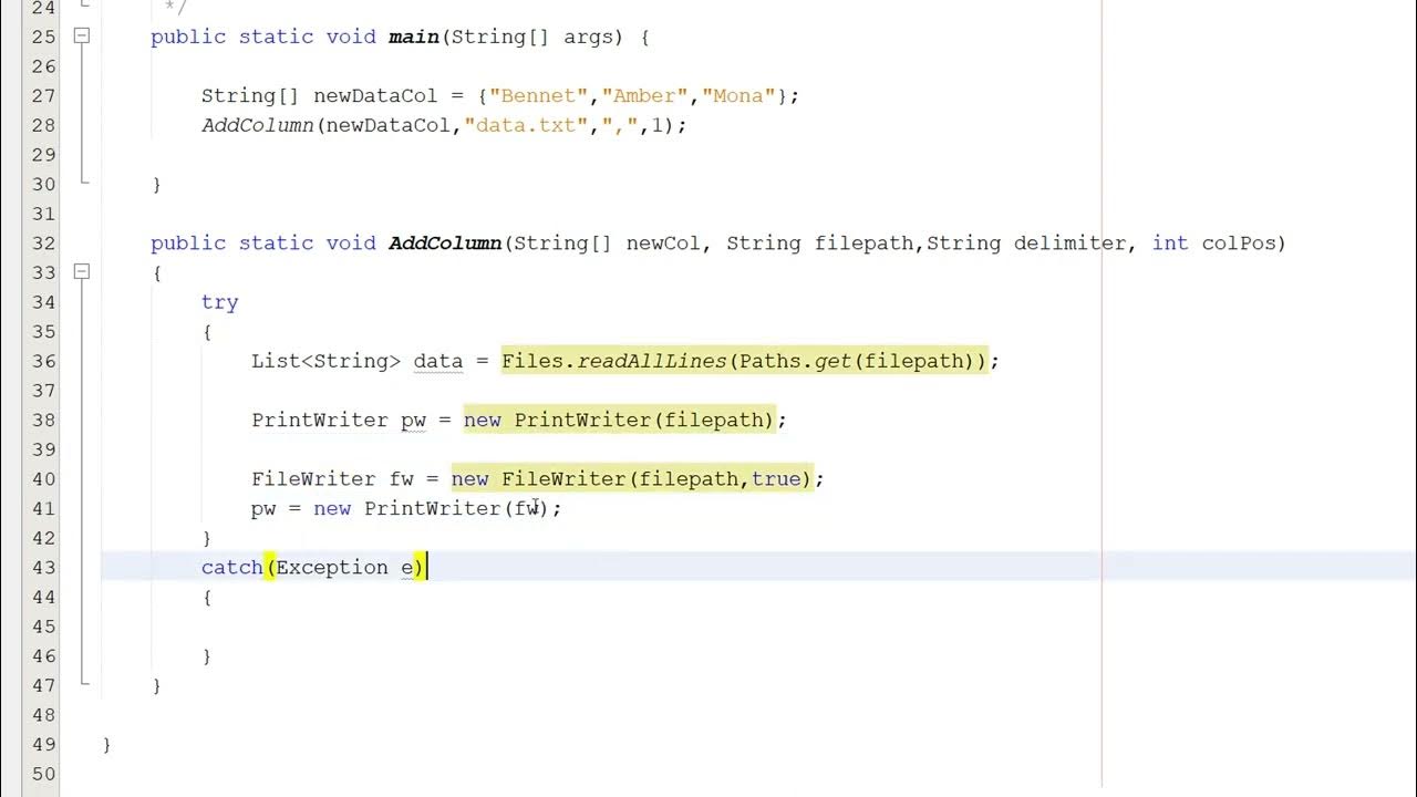How to Add a Column to a CSV/TXT File Using Java - YouTube