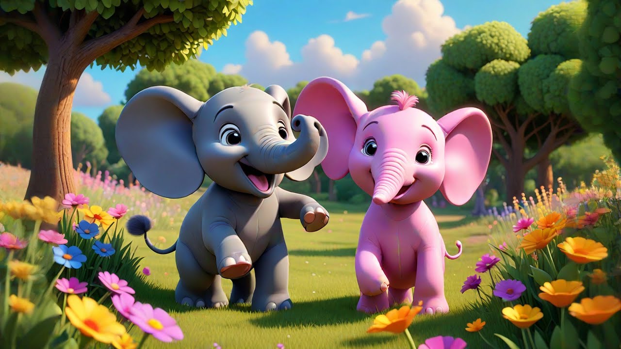 Two Baby Elephants Swing Their Trunks + More Nursery Rhymes & Kids ...