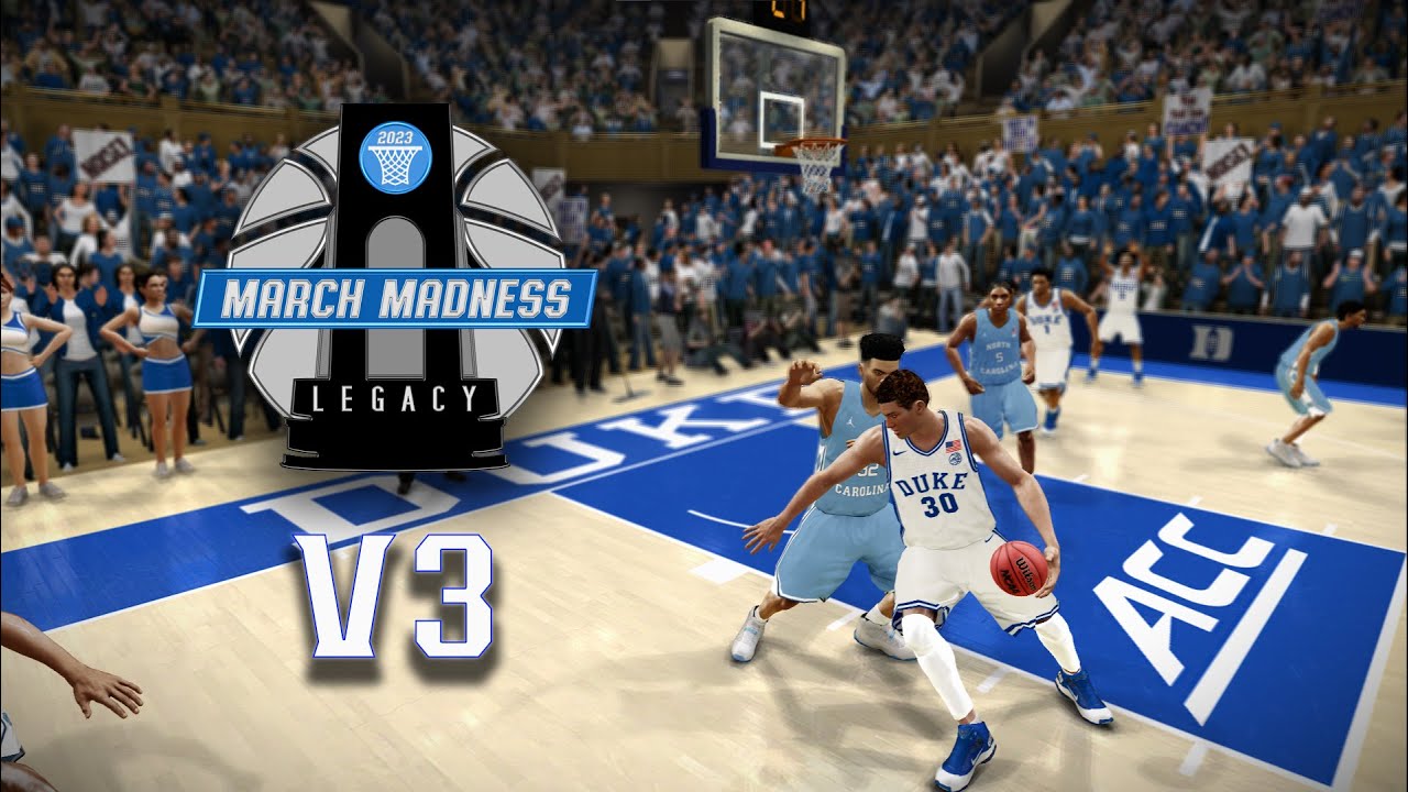 March Madness Legacy V3│Duke vs UNC Full Game│NCAA Basketball 10 MOD ...