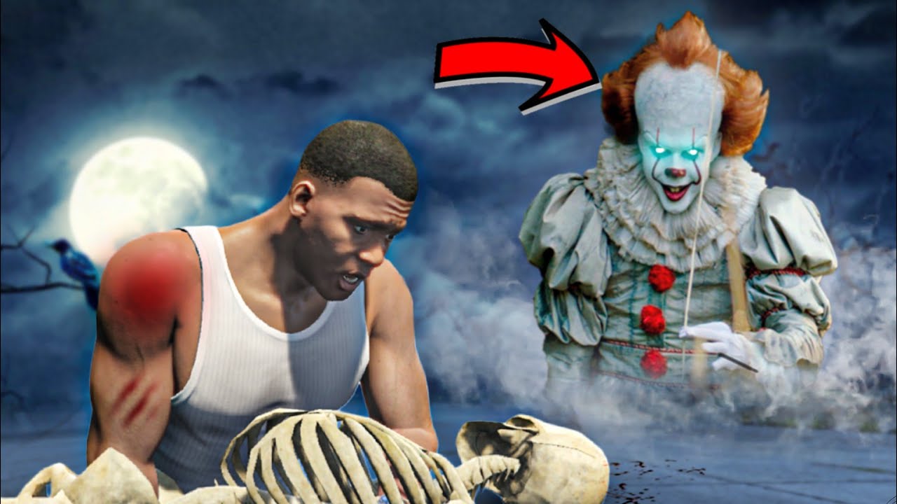 Pennywise in GTA 5| Finally Franklin Rescue Chop & Skeleton from ...