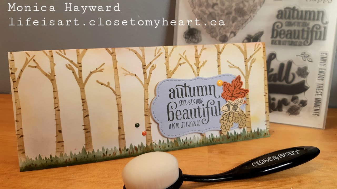 September 23rd Autumn Stenciling and September Stamp of the Month - YouTube