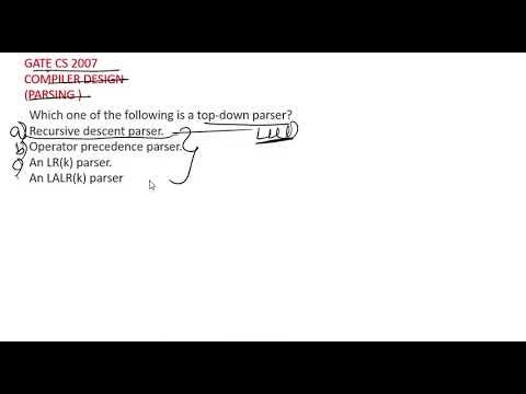Compiler Design GATE CSE PYQ 2007 - YouTube
