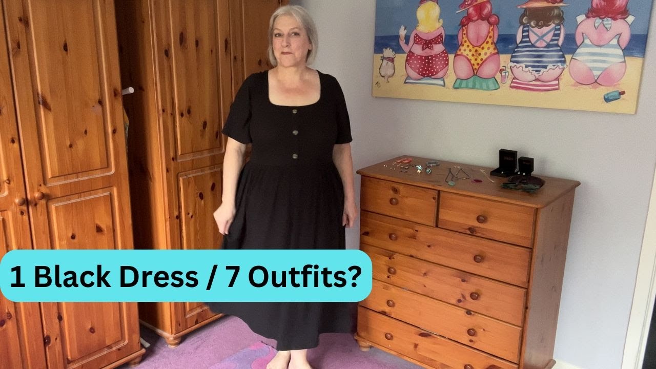 Shop Your Own Wardrobe : 1 Plus Size Black Dress / 7 Outfits - YouTube