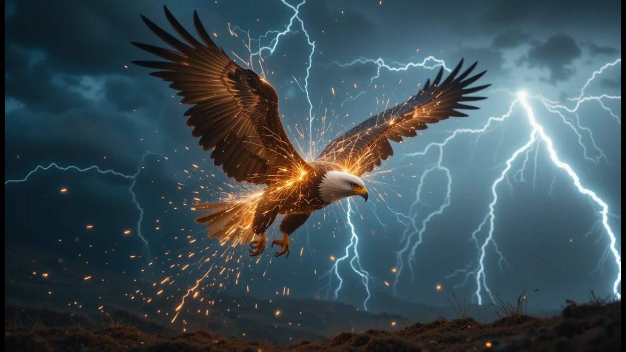Lightning Strikes an Eagle in the Storm | Unbelievable Survival Story ...