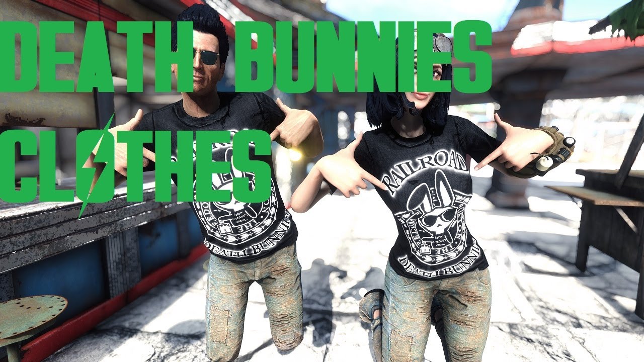 FALLOUT 4 MOD REVIEW Railroad Death Bunnies Clothes - YouTube