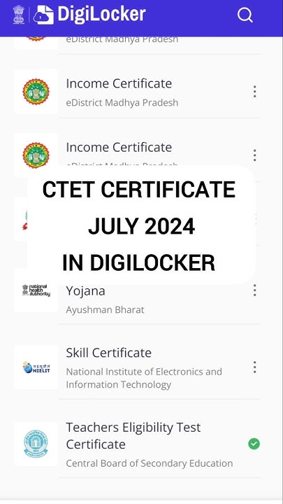 How To download CTET Certificate in Digilocker #digilocker #ctet #ctetcertificate #result - YouTube