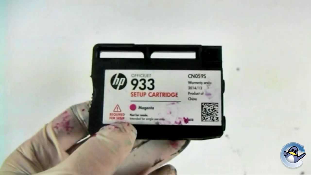 Inside HP 933 Magenta Setup Ink Cartridge - YouTube