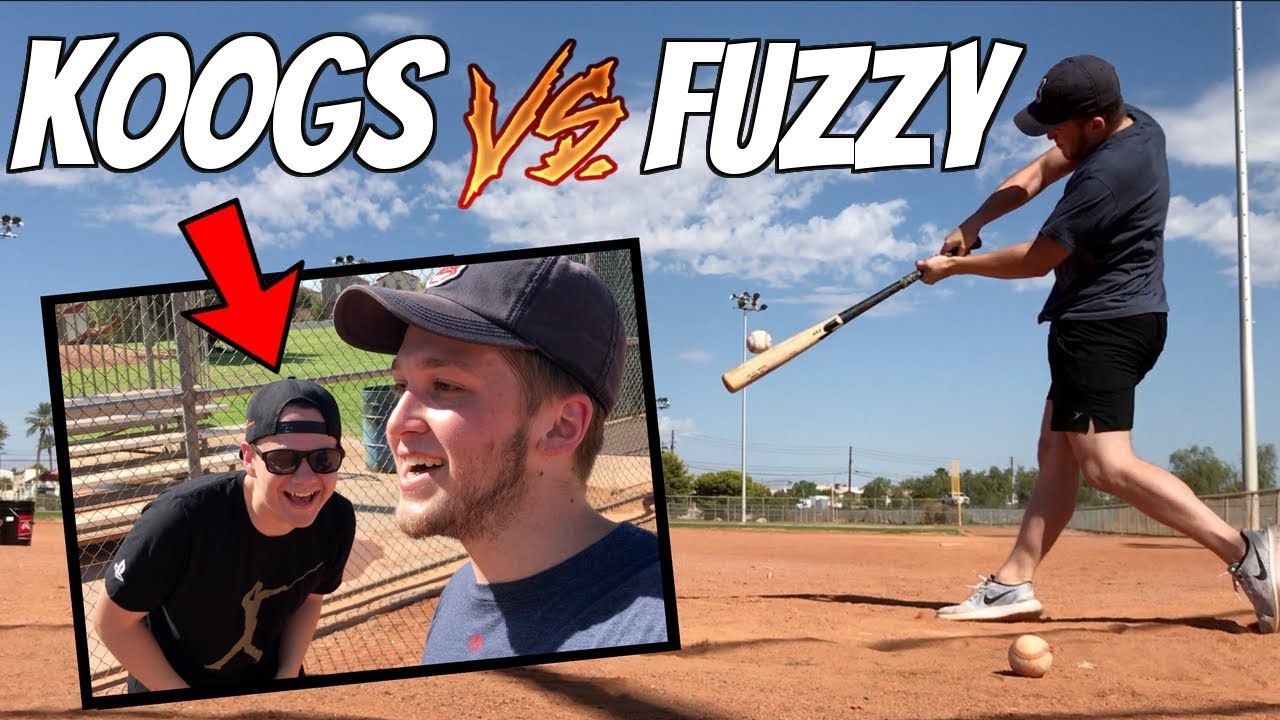 FUZZY VS KOOGS46!? IRL BASEBALL CHALLENGE IN 110 DEGREE HEAT! - YouTube