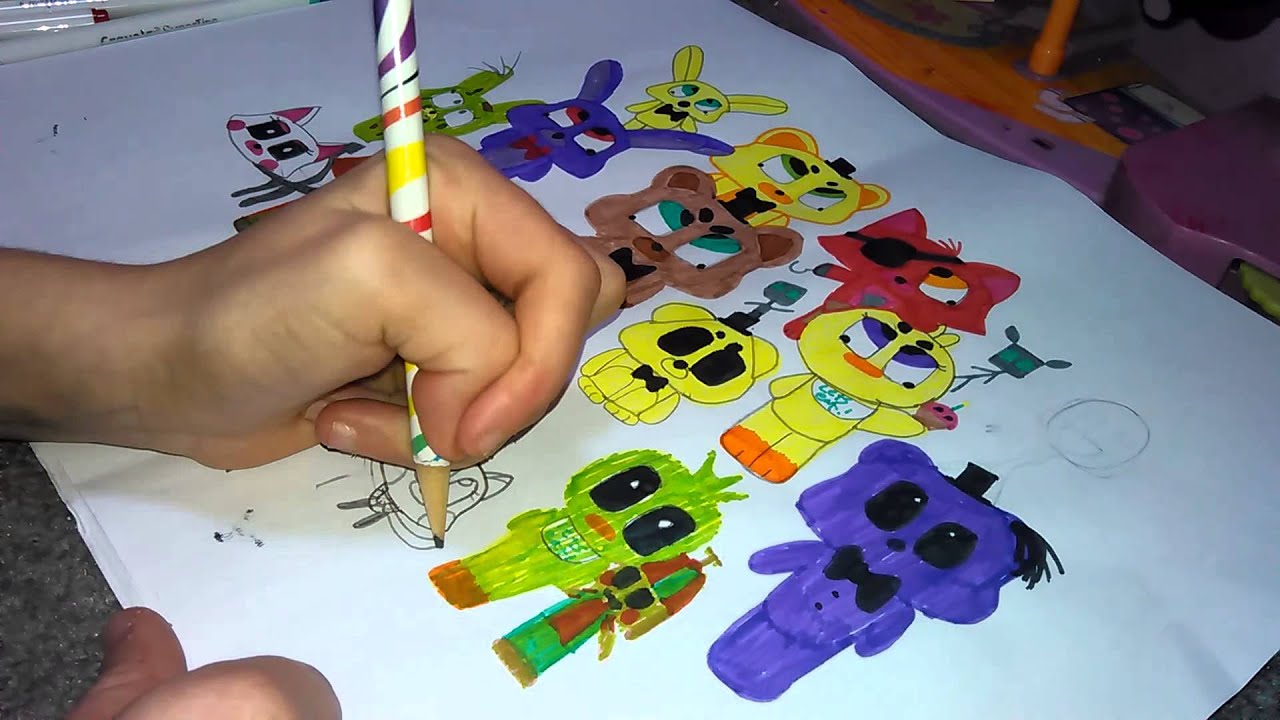 Speed draw : fnaf world - YouTube