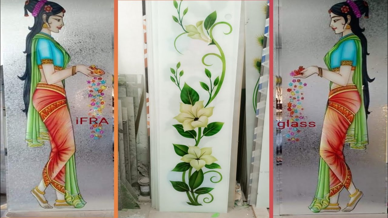 colour itching work ♥️ crystal colour itching glass design # ...