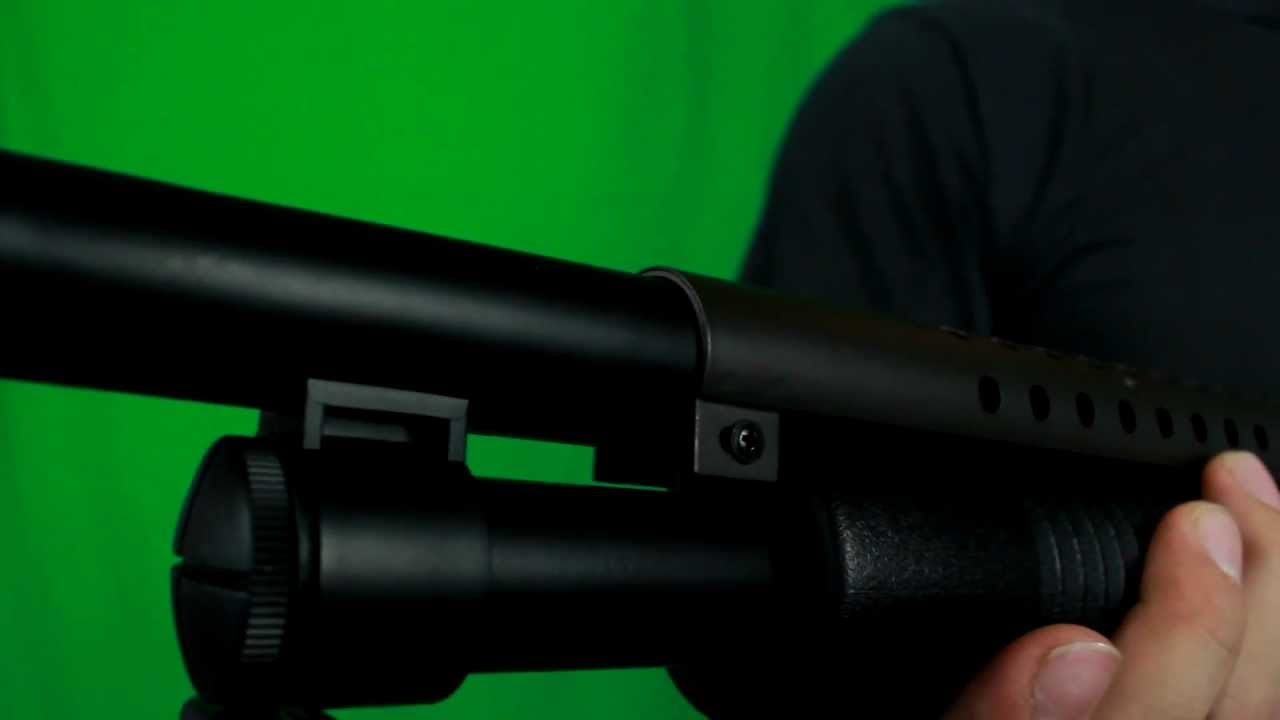 shooting and reloading a shotgun twice man torse view - HD green screen ...