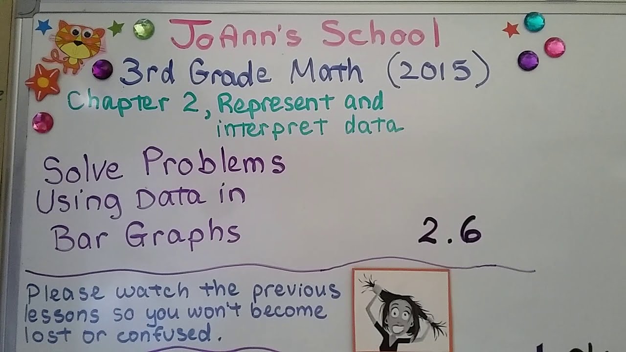 3rd Grade Math 2.6, Solve problems using data in bar graphs - YouTube