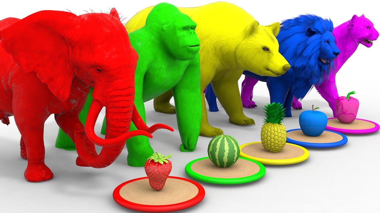 Learning Colors with Rainbow Animals & Fruits | Fun Educational Video ...