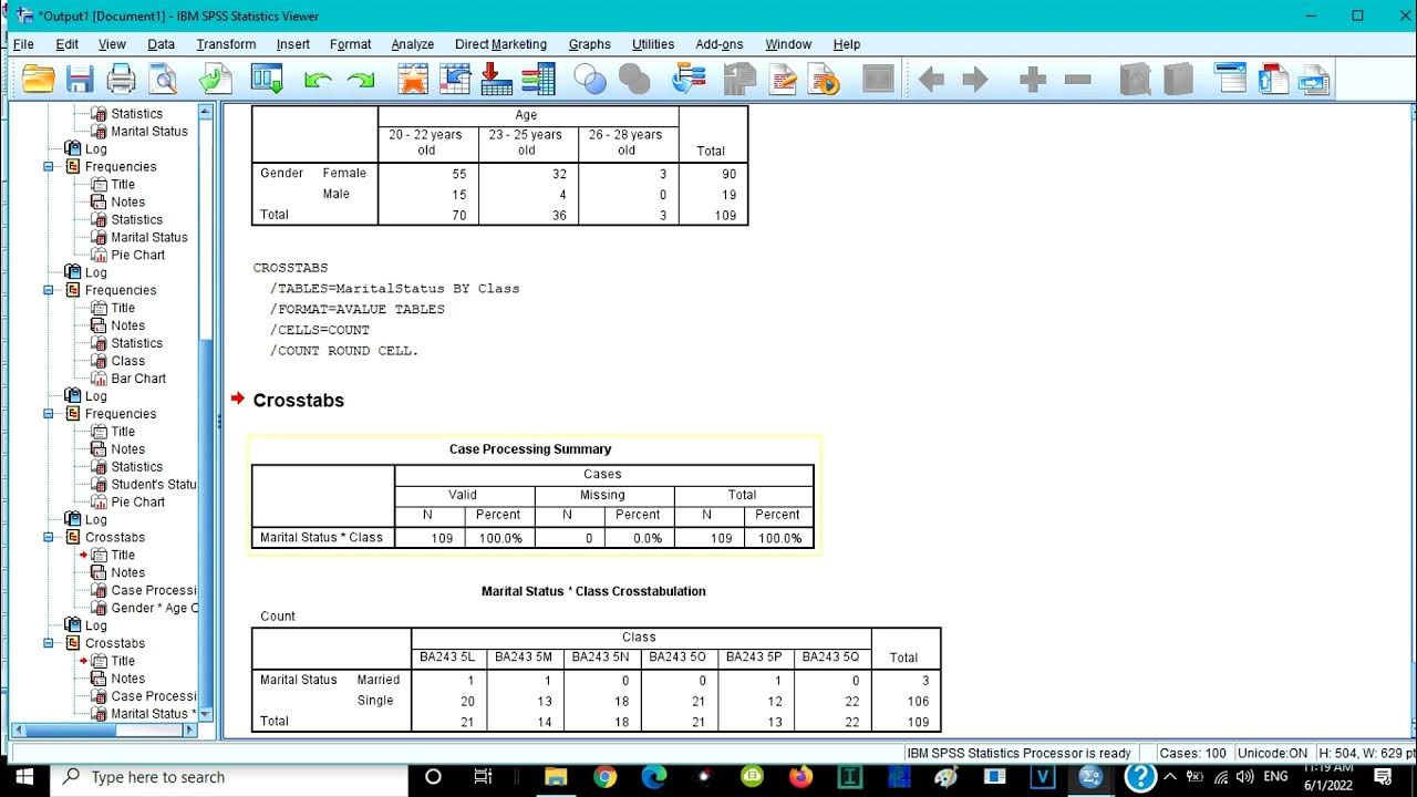 SPSS Tutorial 10: How to Do Cross Tabulation - YouTube