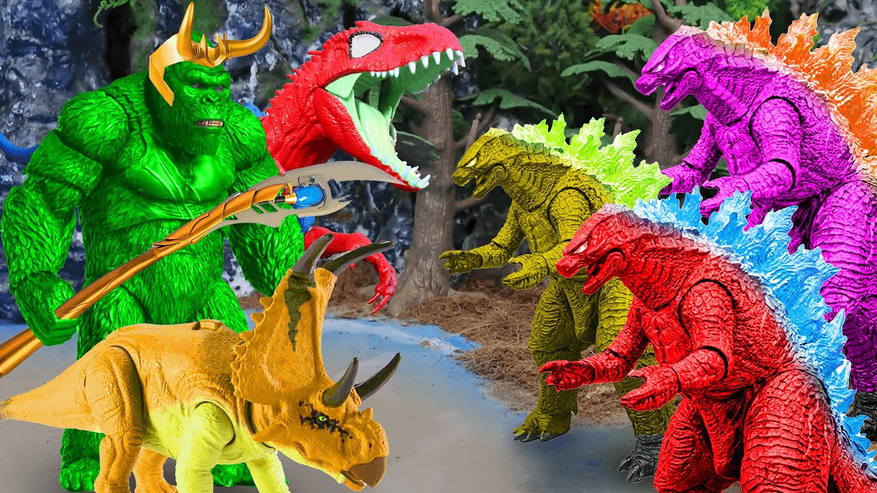 Kong LOKI Spider x Godzilla Monarch,Mechagodzilla &JURASSIC World’s ...