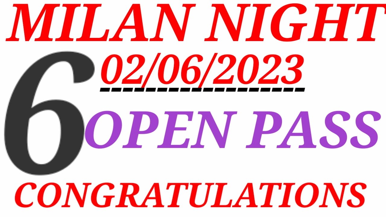 Milan night - 02/06/2023 Milan night Open - 6666 Pass Big big ...