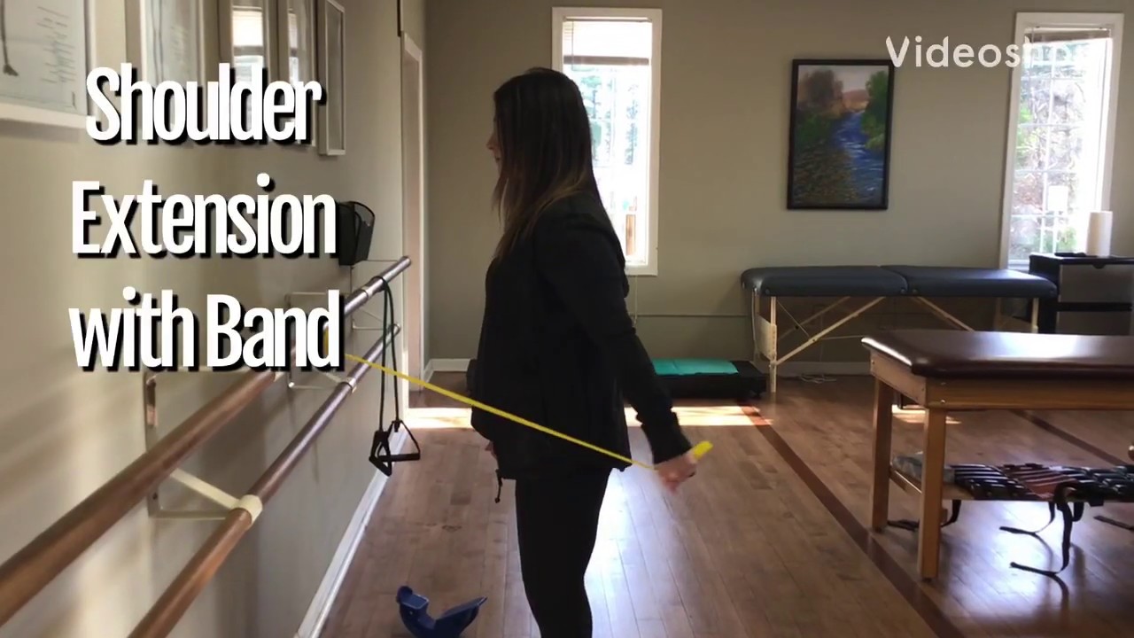 Shoulder Extension w/Band - YouTube