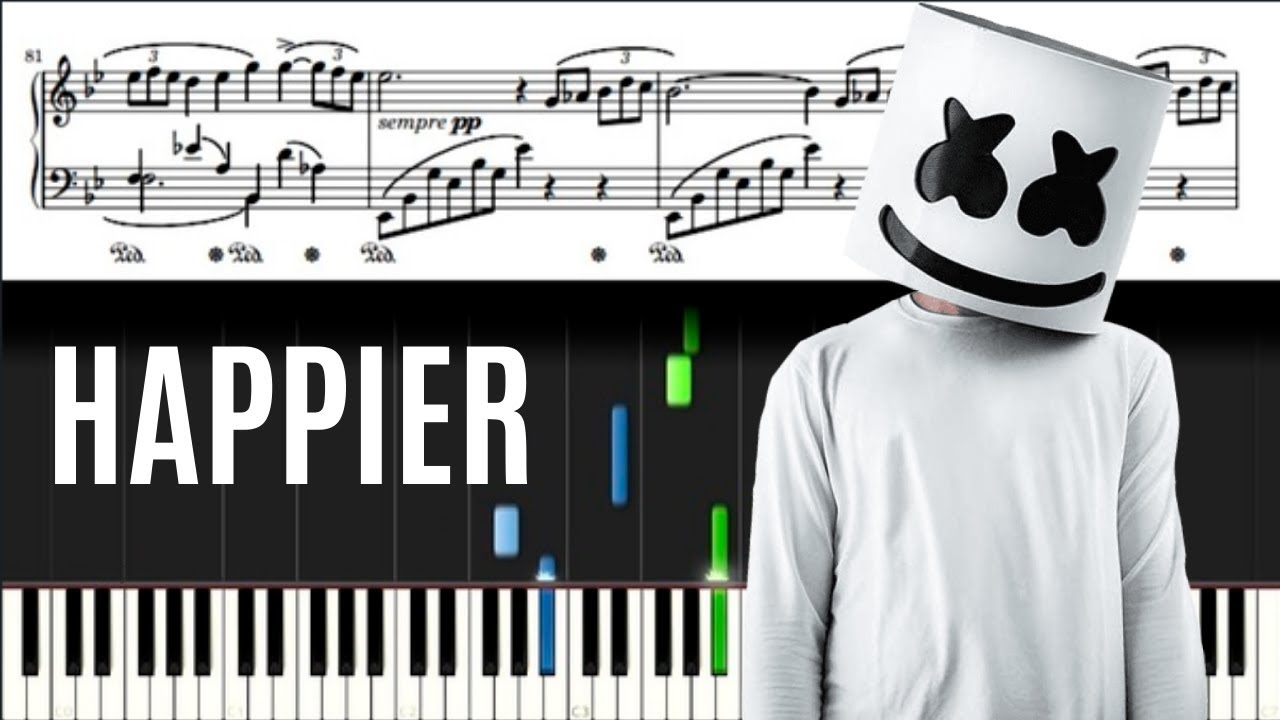 Happier - Marshmello ft. Bastille - Piano Tutorial/Sheet/Instrumental ...