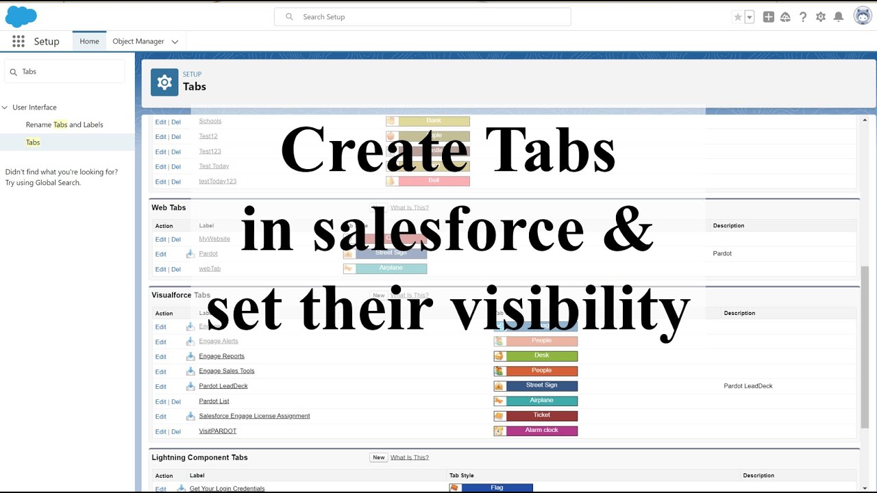 How To Create Tabs In Salesforce Custom Web And Visualforce Tabs 5827