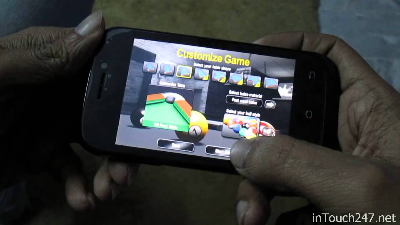 Voice Xtreme V10 Android Phone running Pro Pool 2012 Game - YouTube