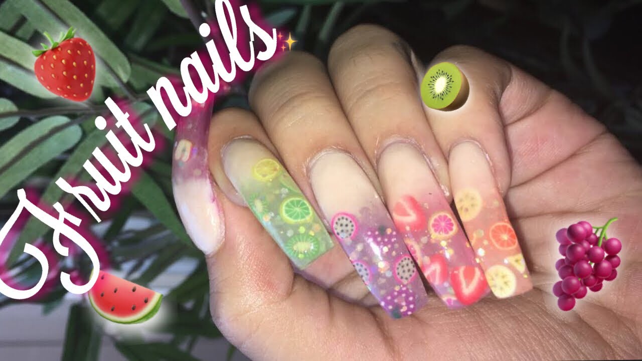 Ombré Encapsulated Fruit Nails | Watch Me Do My Nails at Home Beginner ...