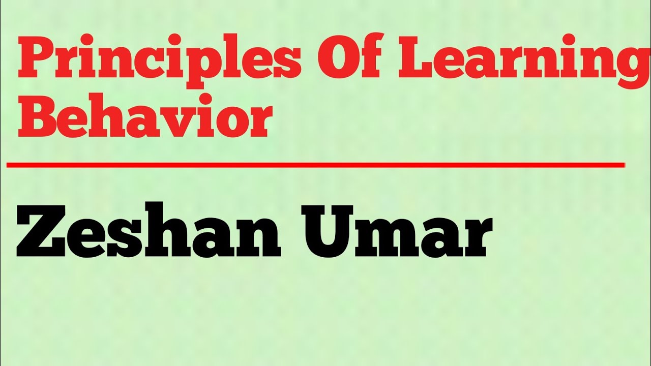 Learning Behavior, types, classifications by Zeshan Umar - YouTube