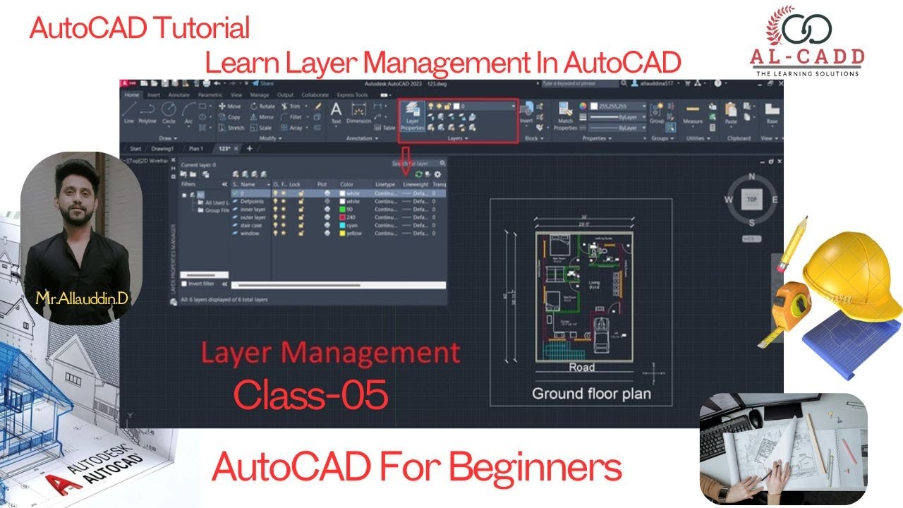 Layer Management in AutoCAD, For Beginners. Class-05|AL-CADD|AutoCAD ...