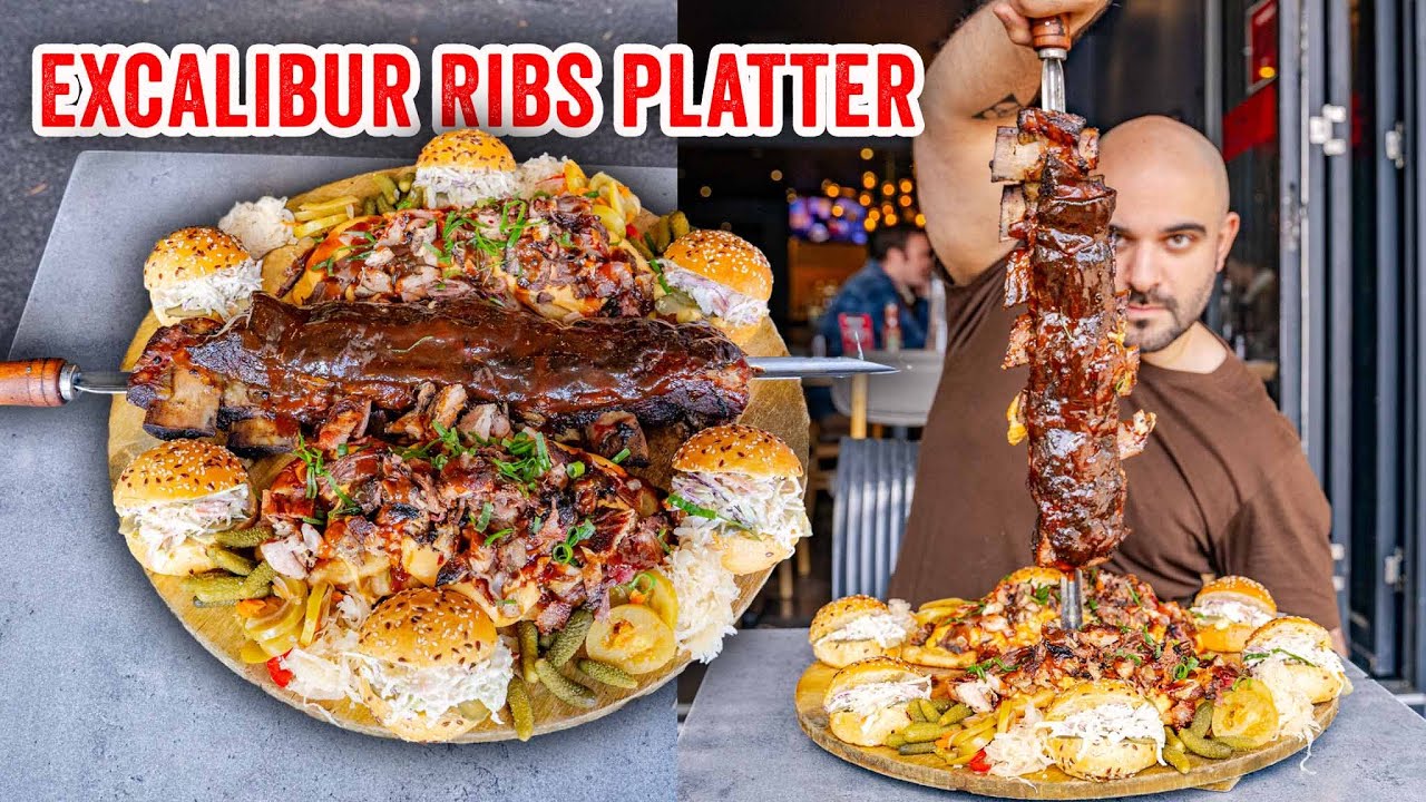 Excalibur Ribs Platter! We made a MEAT SWORD! - YouTube