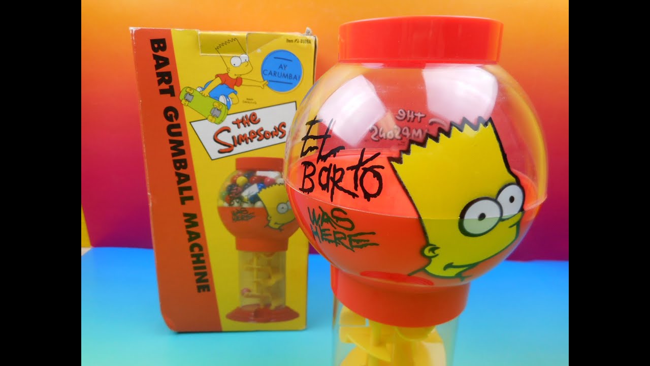 THE SIMPSONS BART GUMBALL MACHINE VIDEO REVIEW - YouTube