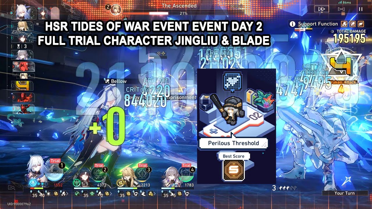 HSR Tides of War Event Day 2 - Full Trial Character Jingliu & Blade S ...
