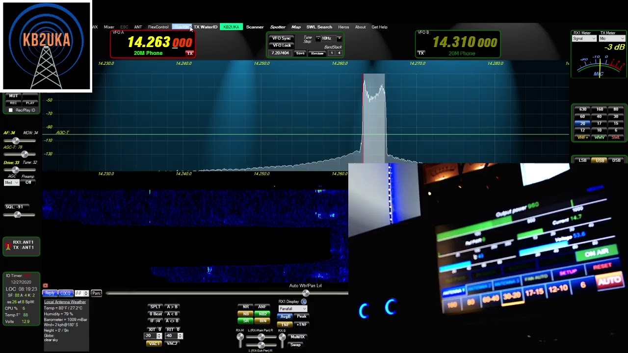 Live stream Ham Radio - Flex 5000a, Mercury III. 43' vertical - YouTube