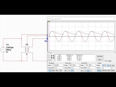 Half Wave Rectifier with and without filter using Multisim - YouTube