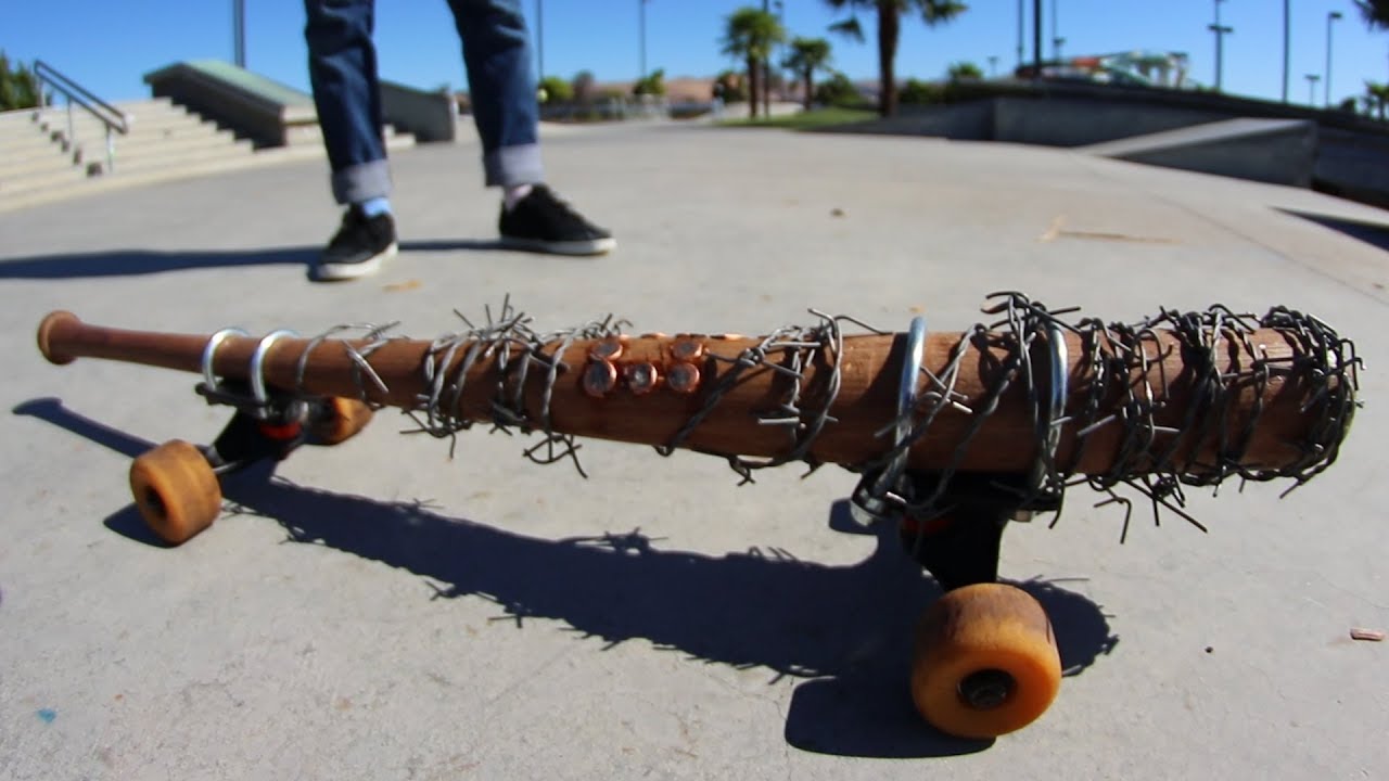 SUPER DANGEROUS WALKING DEAD SPIKED BAT SKATEBOARD! | YOU MAKE IT WE ...