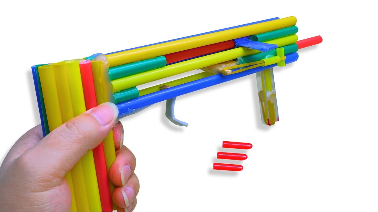 How to make a gun with straw - YouTube
