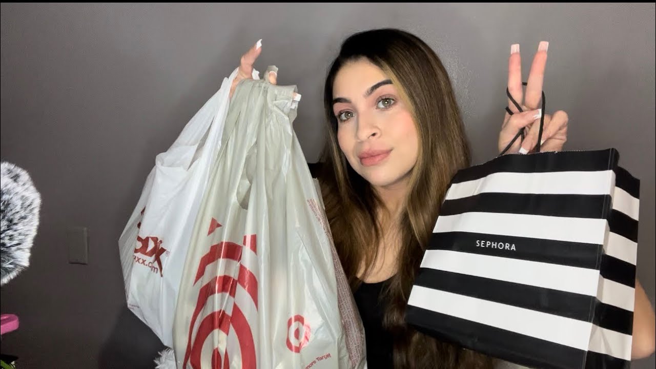 ASMR haul - sephora💄, target 🎯& tj maxx (whispers, tapping ...