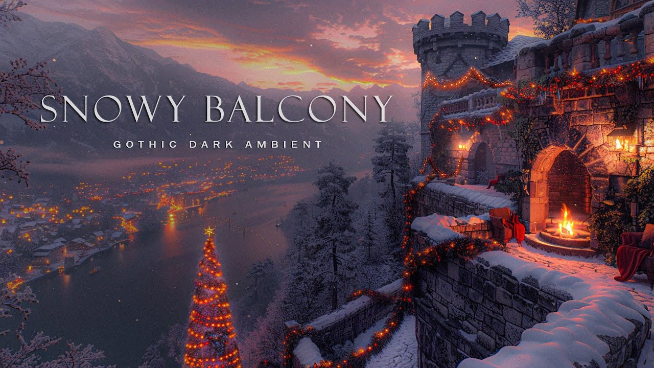 Melancholic Christmas at the Snowy Castle Balcony | Moody Dark Academia ...