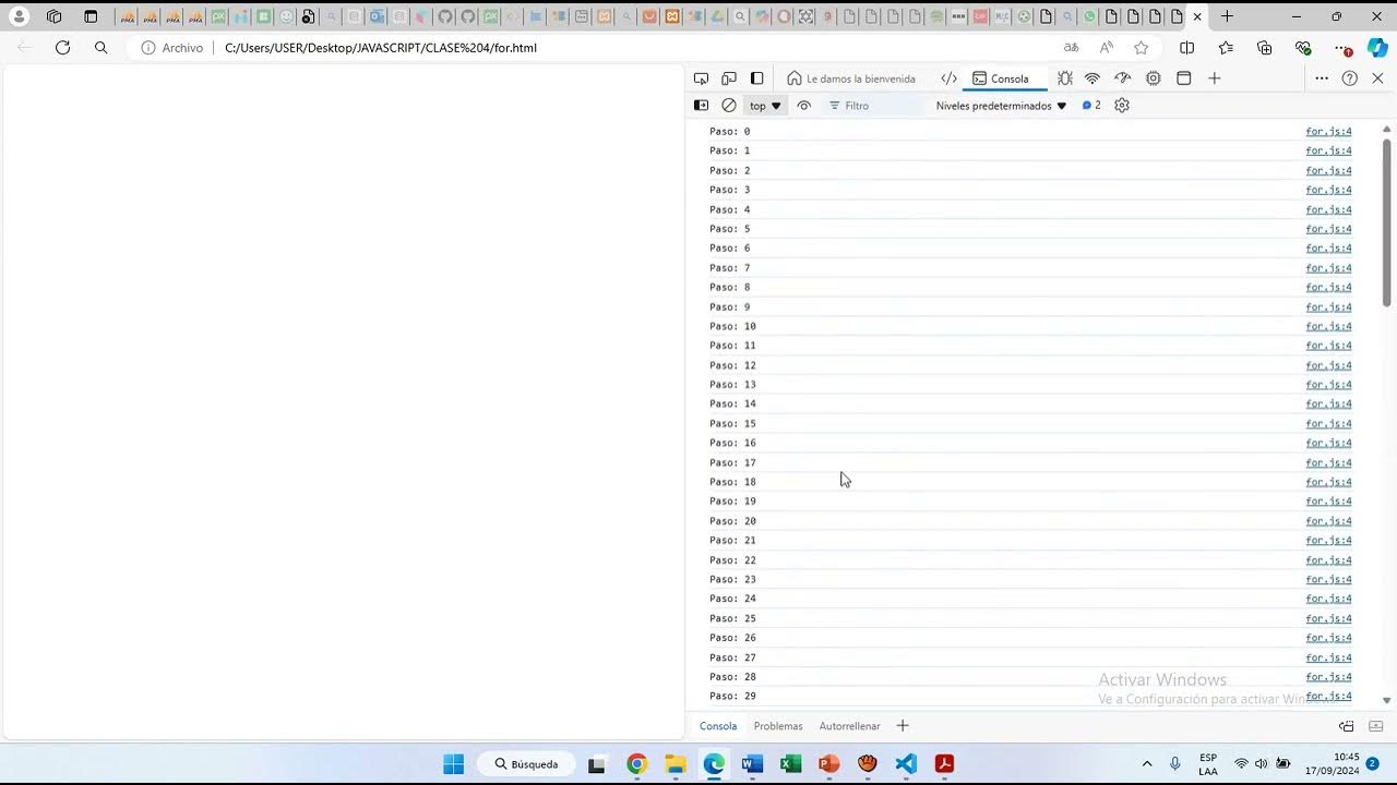 HTML CSS JAVASCRIPT CLASE 59 Uso del FOR en JAVASCRIPT - YouTube