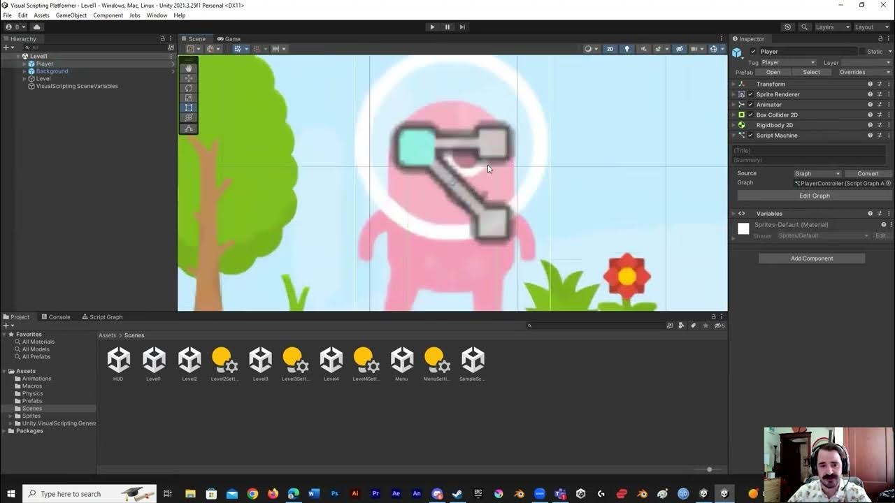 Unity Visual Scripting Platformer 04 Hud Youtube