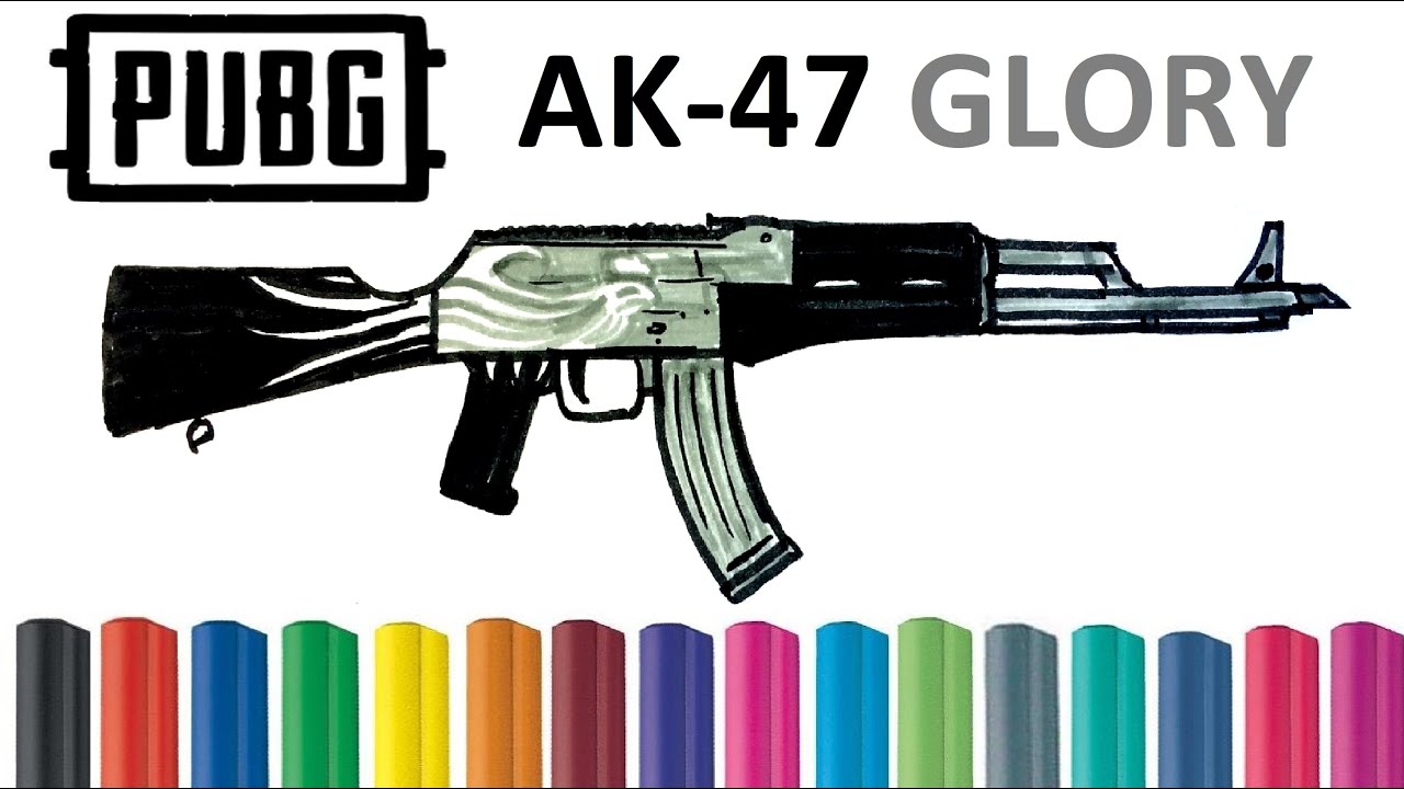 Easy Drawing Pubg Mobile AK-47 I Kolay Pubg AKM Çizimi I Keleş Silahı ...