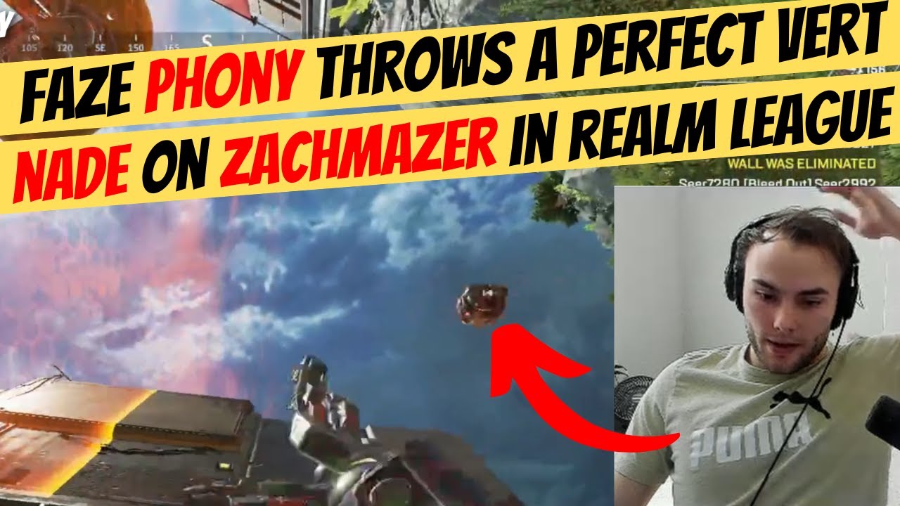 Phony THROWS a perfect VERT NADE on ZACHMAZER in realm league #apex # ...