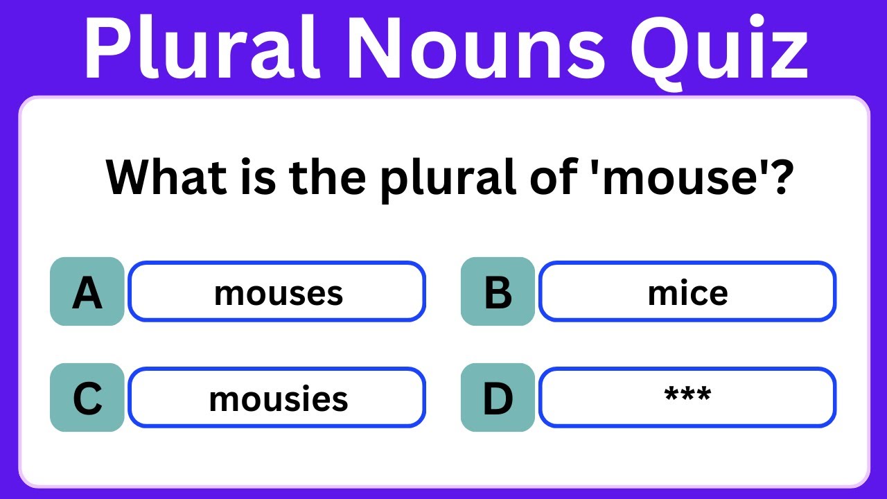20 Plural Nouns Quiz - YouTube